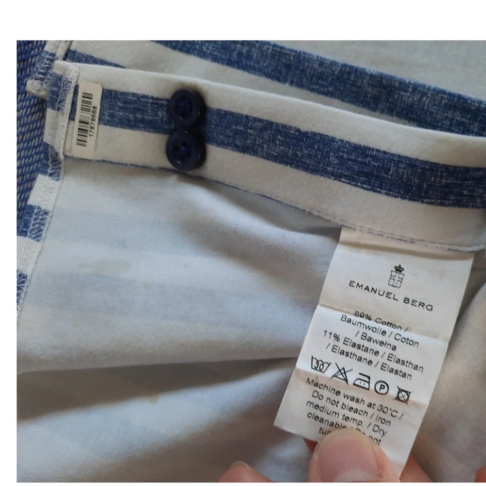 Emanuel Berg | Tops | Emanuel Berg Men Striped Button Down Shirt Modern ...